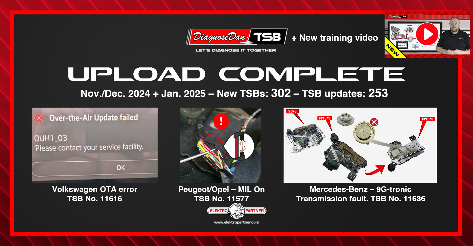 Newly uploaded TSBs Nov. Dec. 2024 + January 2025 - DiagnoseDan